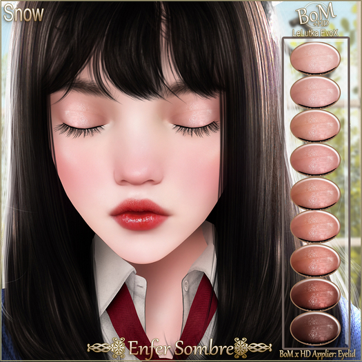 Second Life Marketplace - (Enfer Sombre*) LeLutka EvoX - Eyelid - Snow
