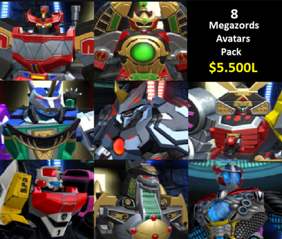 Second Life Marketplace - power rangers megazords avatars pack full perm