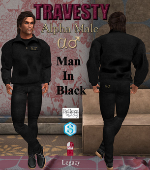 Second Life Marketplace - Travesty Alpha Male Man in Black