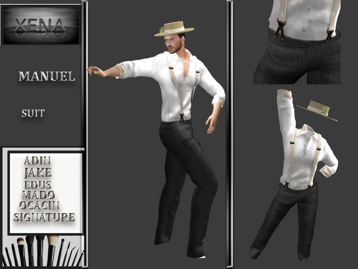 Second Life Marketplace - MANUEL. SPANISH SUIT BLACK. COSTUME