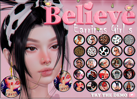 Second Life Marketplace - :: Believe :: Earrings Girl's
