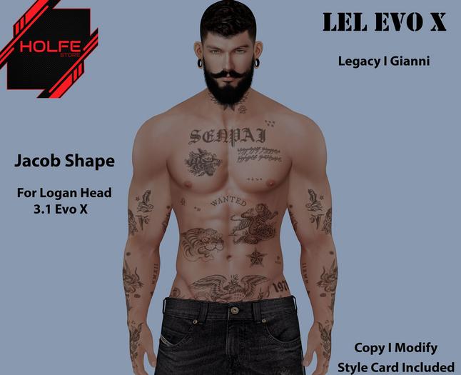 Second Life Marketplace - Holfe Store - Jacob Shape ( For Logan Head 3. ...