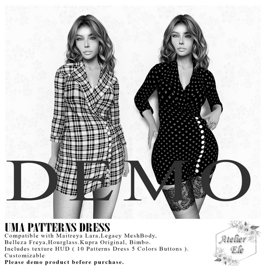 Second Life Marketplace - {AE} * DEMO * UMA PATTERNS DRESS