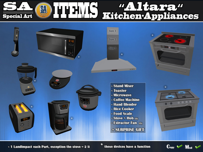 Second Life Marketplace - SA-I Kitchen-Appliances Altara