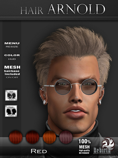 Second Life Marketplace - [//REBIRTH/]-Hair Arnold-Red