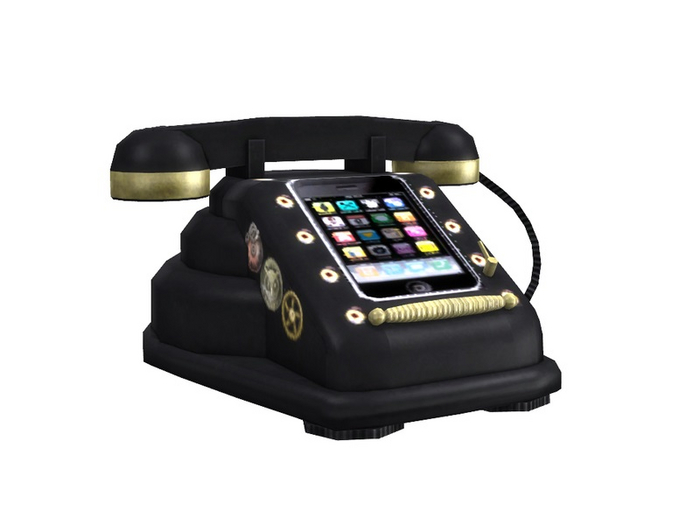 Second Life Marketplace - Living Steampunk - Table Phone D FULL PERM