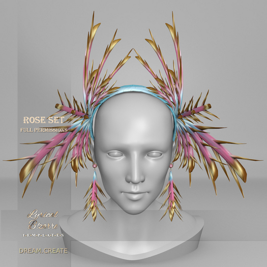 Second Life Marketplace - !Lyrical B!zarre Templates! - Rose Set MESH FP