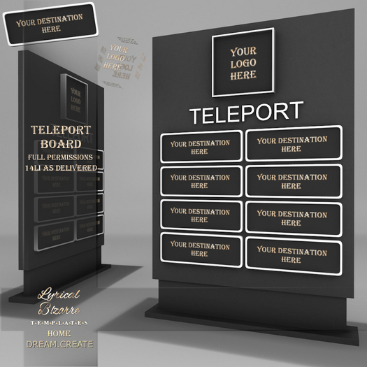 Second Life Marketplace - !Lyrical B!zarre Templates! - Teleport Board ...