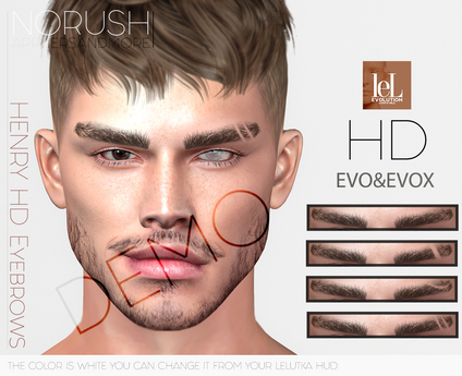 Second Life Marketplace - [NoRush] DEMO Henry HD Eyebrows (LEL)