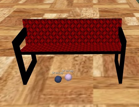 Second Life Marketplace - Black with Red Ribbon Romantic Park Bench ...