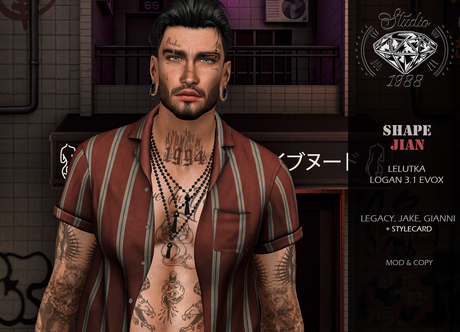 Second Life Marketplace - Studio 1988 - [SHAPE] Jian Lelutka Logan 3.1