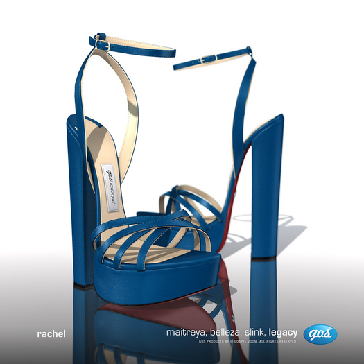 Second Life Marketplace - [Gos] Rachel Platform Sandals - Galaxy Blue