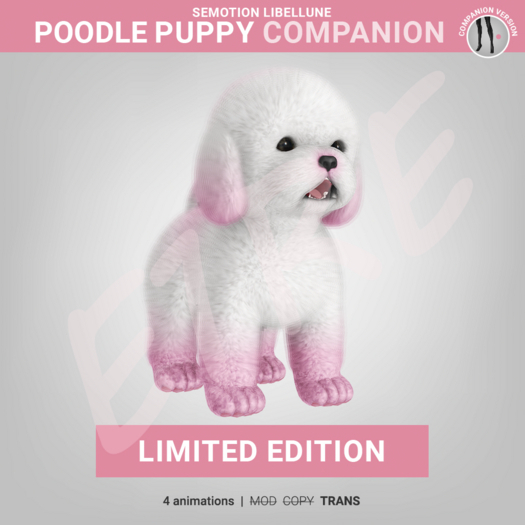 Second Life Marketplace - SEmotion Libellune PoodIe Puppy Companion LIMITED