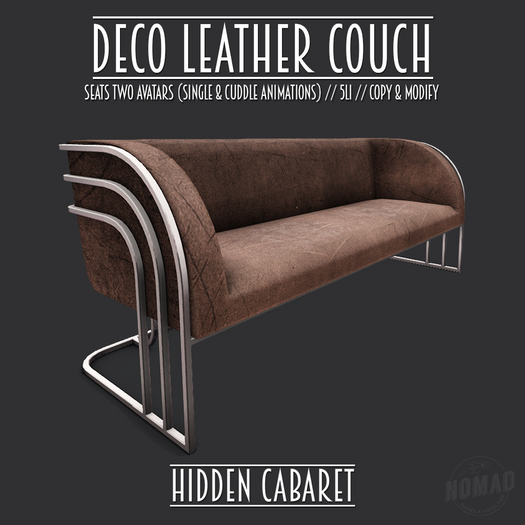 Second Life Marketplace - NOMAD // DECO LEATHER COUCH