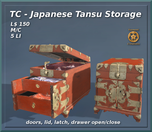 Second Life Marketplace - Japanese Tansu Storage Chest