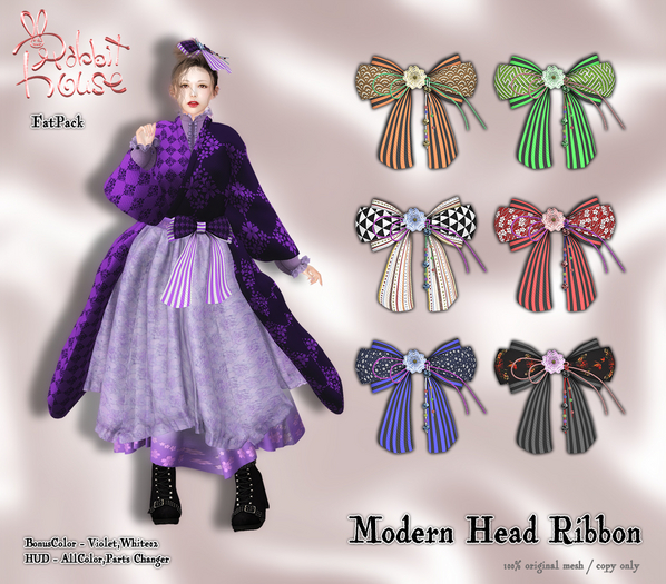 Second Life Marketplace - ,',RxH,',Modern Head Ribbon(FatPack)[Add]