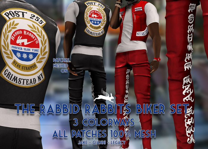 Second Life Marketplace - AxH - The "Rabbid Rabbits" Biker Set DEMO