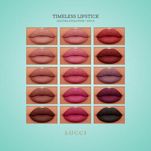 Second Life Marketplace - LUCCI. Timeless Lipstick - [LelEvo/X][UNPACK]