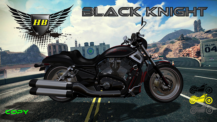 Second Life Marketplace - Hot Bikes Motors - BLACK KNIGHT - 3 Colours Pack