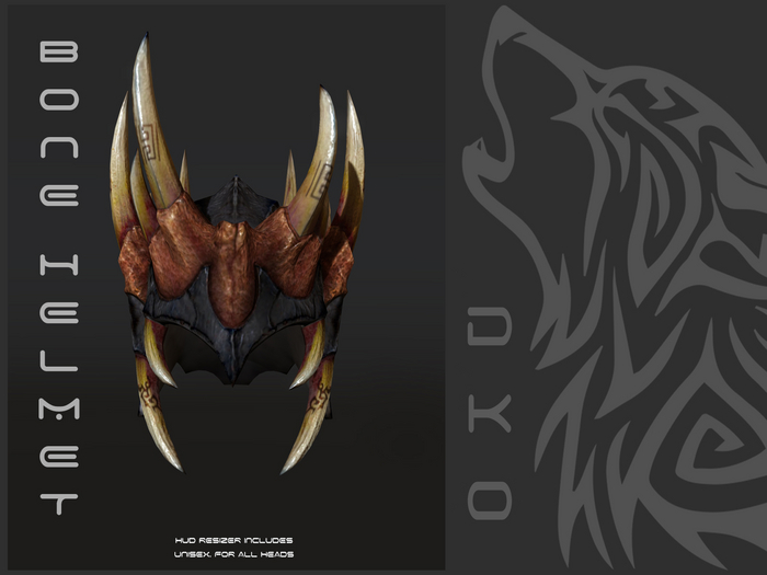 Second Life Marketplace - [DKO] FANTASY BONE HELMET HUD