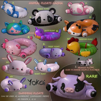 Second Life Marketplace - 8.YOKAI - Animal Floats - Piggy Float (sakura)