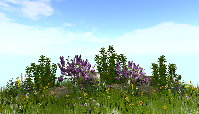 Second Life Marketplace - Jad Garden - spring flower Lilac rock garden