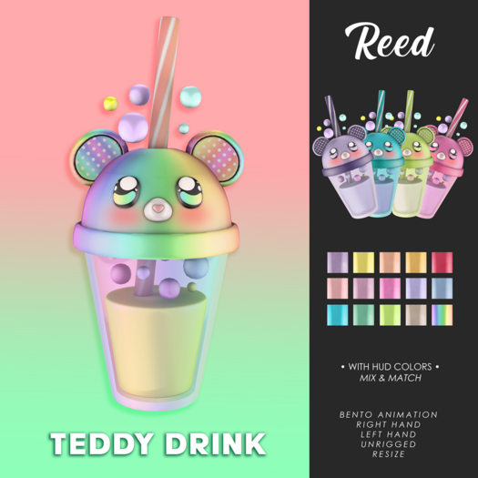 Second Life Marketplace - REED - TEDDY DRINK (wear me)