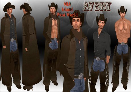 Second Life Marketplace - Cowboy Avery Includes Hat Coat chaps Shirt ...