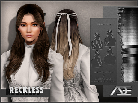 Second Life Marketplace - Ade - Reckless Hairstyle (Greyscale)