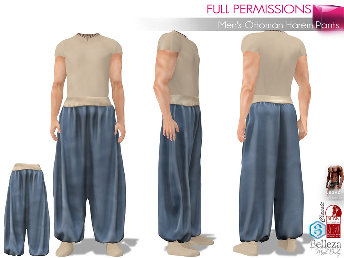 Second Life Marketplace - Full Perm Men's Ottoman Harem Pants For ...