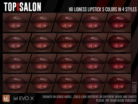 Second Life Marketplace - TOP1SALON - HD LIONESS LIPSTICK (Lelutka X ...