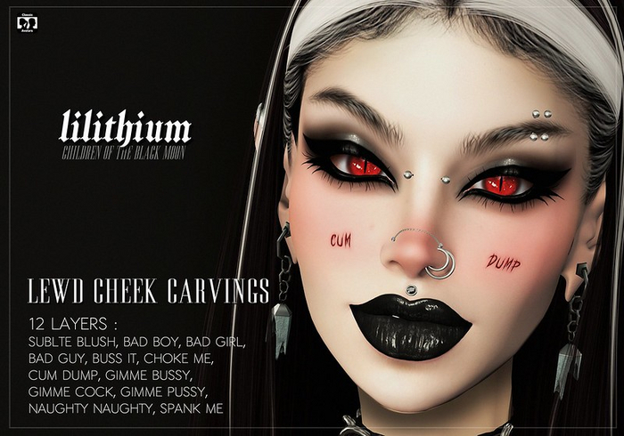 Second Life Marketplace Lilithium Lewd Cheek Carvings