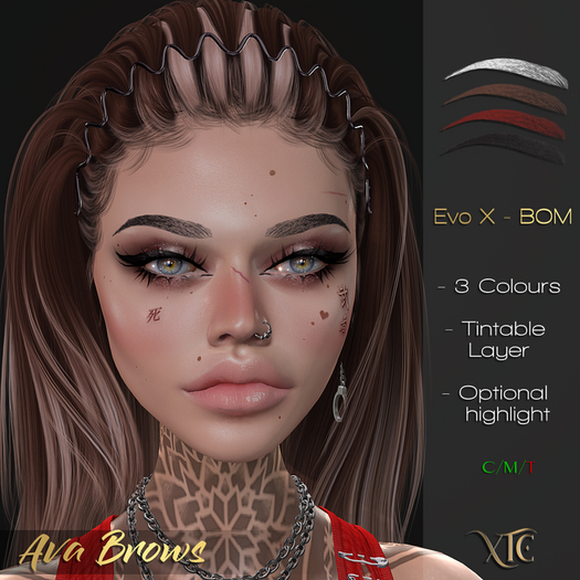 Second Life Marketplace - -XTC- Ava Brows - EvoX - BOM