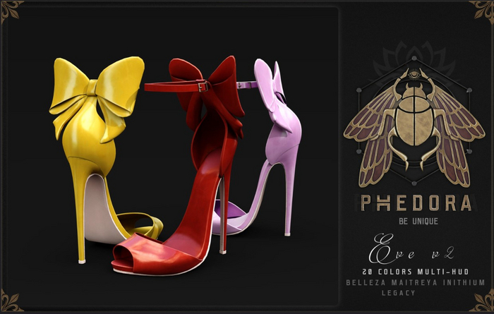 Second Life Marketplace - Phedora ~ Eve Heels V2 ~ 20Colors Fatpack