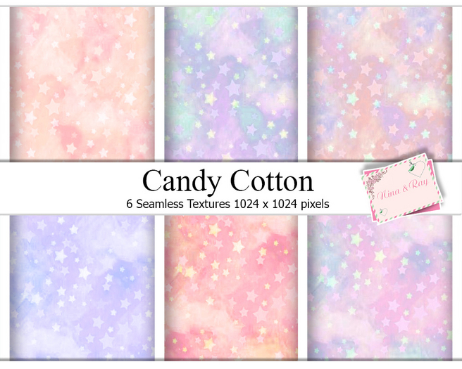 Second Life Marketplace - Candy Cotton - 6 Textures Seamless - NINA and ...