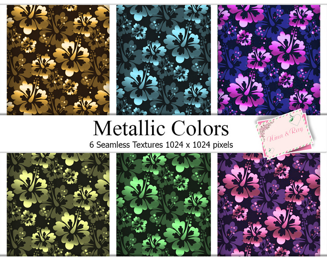 Second Life Marketplace - Metallic Colors - 6 Textures Seamless - NINA ...