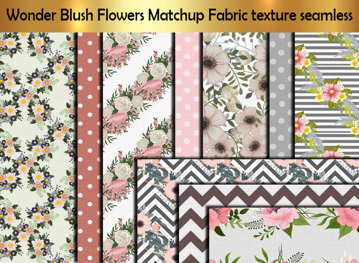 Second Life Marketplace - Wonder Blush Flowers Matchup Fabric texture ...