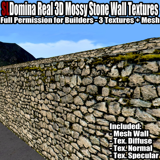 Second Life Marketplace - [FP] SLDomina Full Permission Mossy stone ...