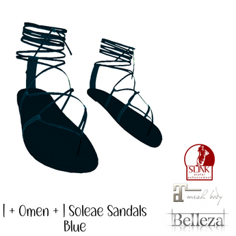 Second Life Marketplace - [ + OMEN + ] Soleae Sandals - Blue