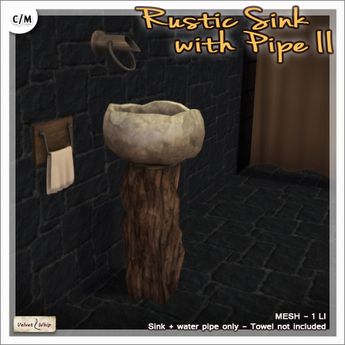 Second Life Marketplace - [V/W] Rustic Sink with Pipe II - Medieval ...