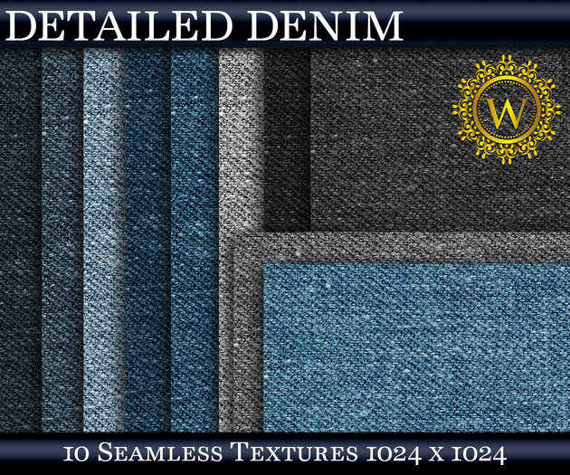 Second Life Marketplace - Detailed Denim Fabric 10 Seamless Textures ...