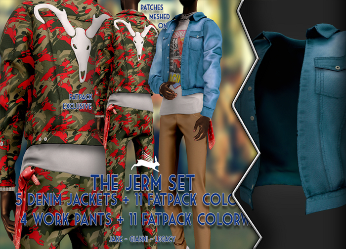 Second Life Marketplace - AxH - The Fear The Deer Light Denim Jacket