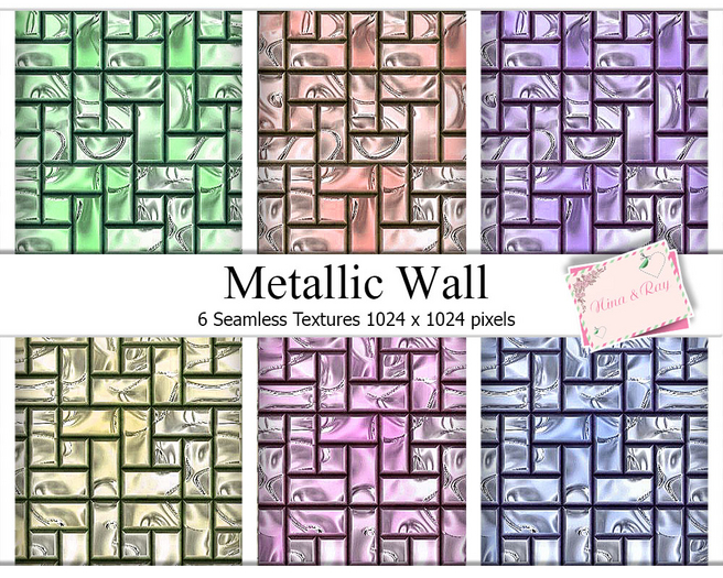 Second Life Marketplace - Metallic Wall - 6 Textures Seamless - NINA ...