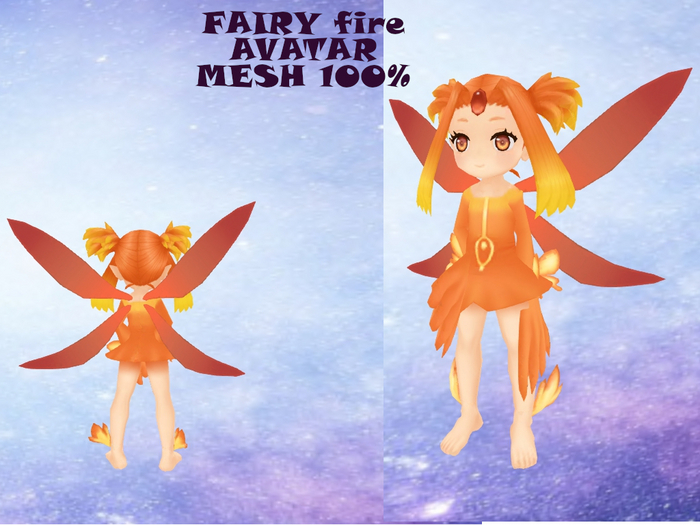Second Life Marketplace - fairy fire anime avatar mesh