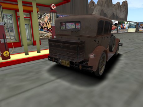 Second Life Marketplace - old 4 door car (display only) boxed