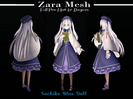 Second Life Marketplace - ZM - Character - Sachiko Blue Doll - FULL ...