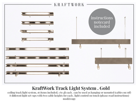 Second Life Marketplace - KraftWork Track Light System Gold (Add Me)