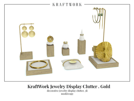 Second Life Marketplace - KraftWork Jewelry Display Clutter . Gold (Add Me)