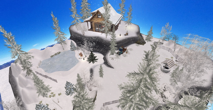 Second Life Marketplace - Aspen Winter skybox with house with support ...
