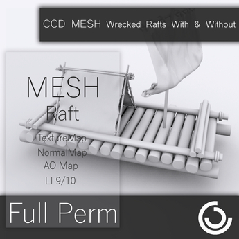 Second Life Marketplace - MESH Wrecked Rafts With & Without Sail